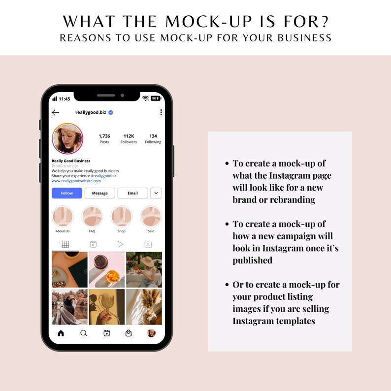 Instagram Mockup Template Phone Mockup IG Mockup Template Social Media ...