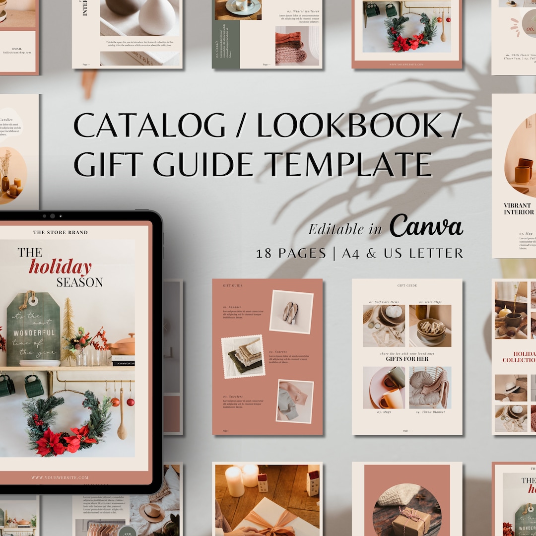 Product Catalog / Lookbook / Gift Guide Template | Editable Canva ...