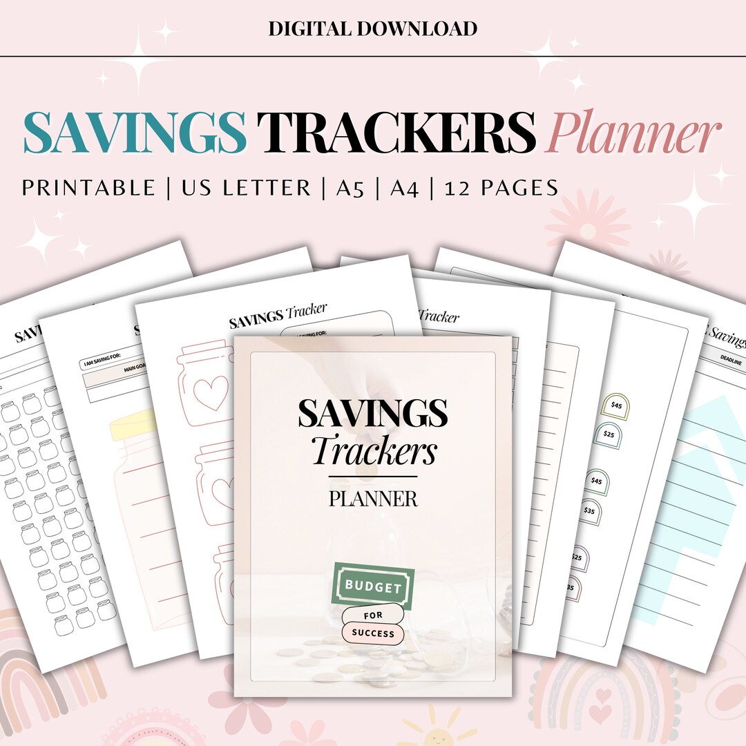 Savings Trackers Planner | Printable PDF Planner | Personal Finance ...