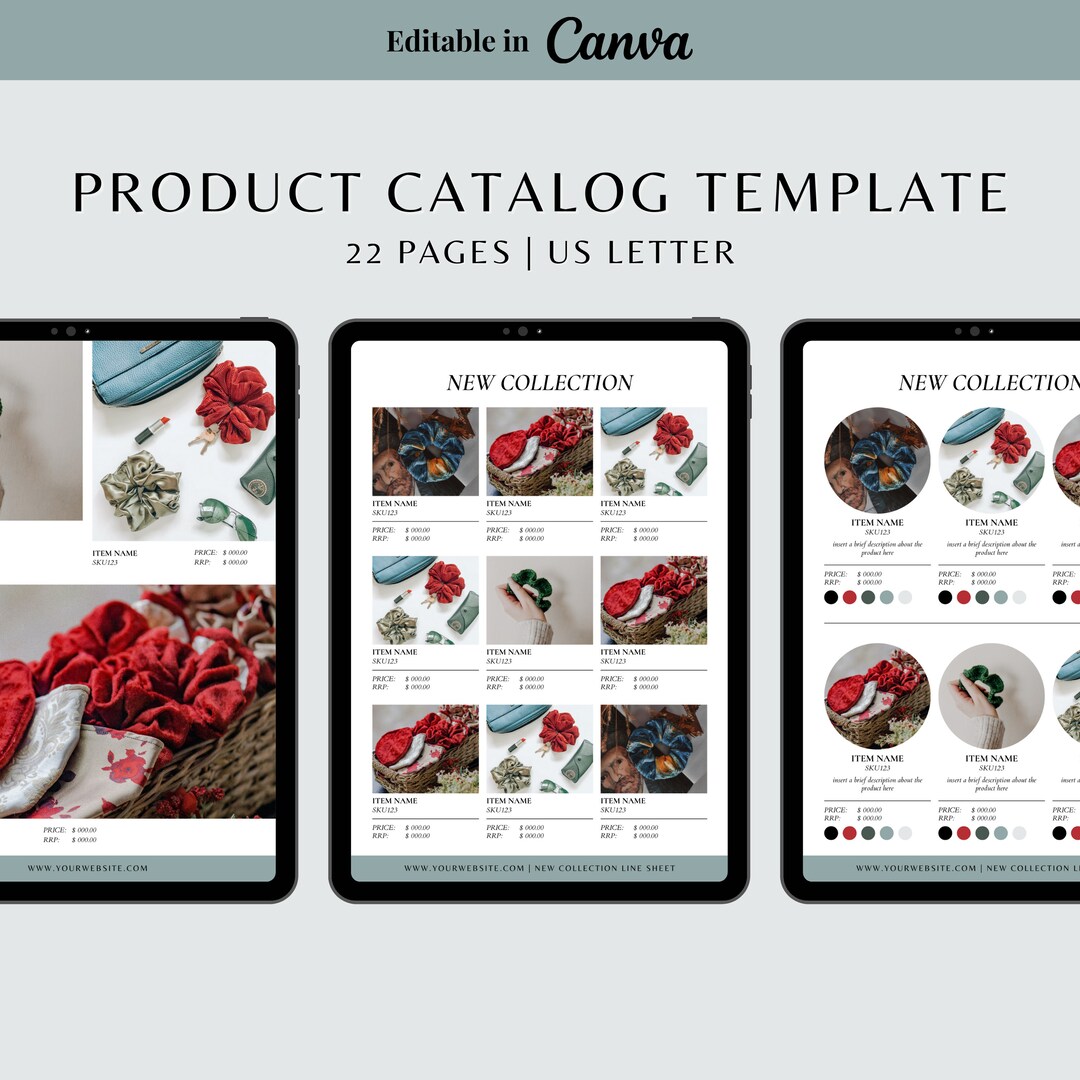 Product Catalog Template | Product Catalogue Template | Line Sheet ...