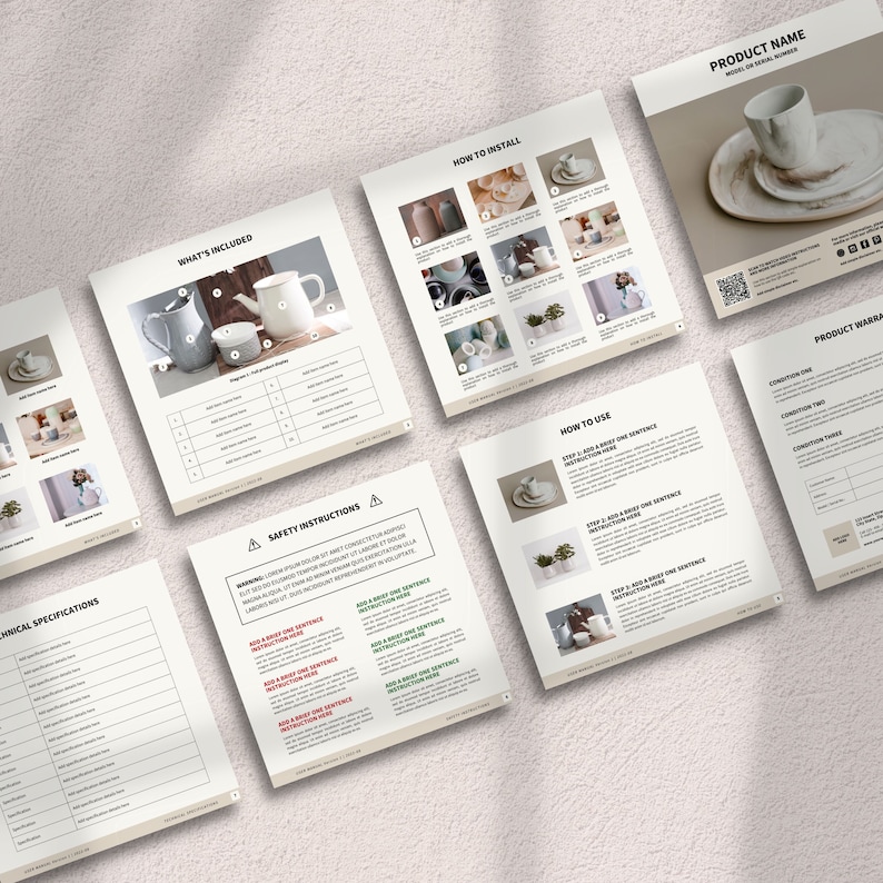 User Manual Template | Product Instruction Manual Template | User Guide ...