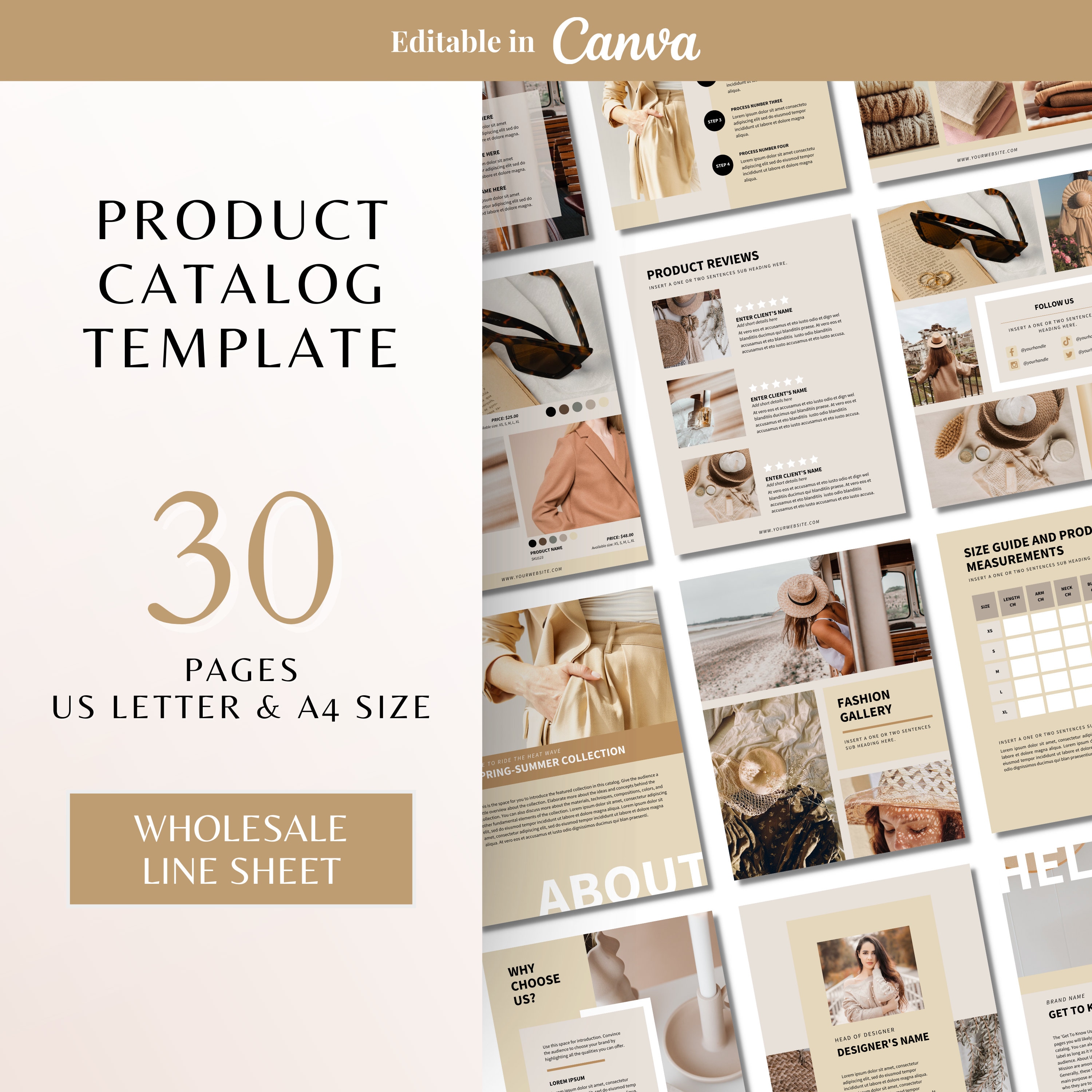 Product Catalog Template Editable Canva Template Wholesale Line Sheet ...