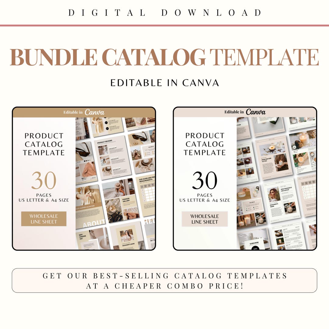BUNDLE TEMPLATE Product Catalog Template Canva | Wholesale Catalog ...