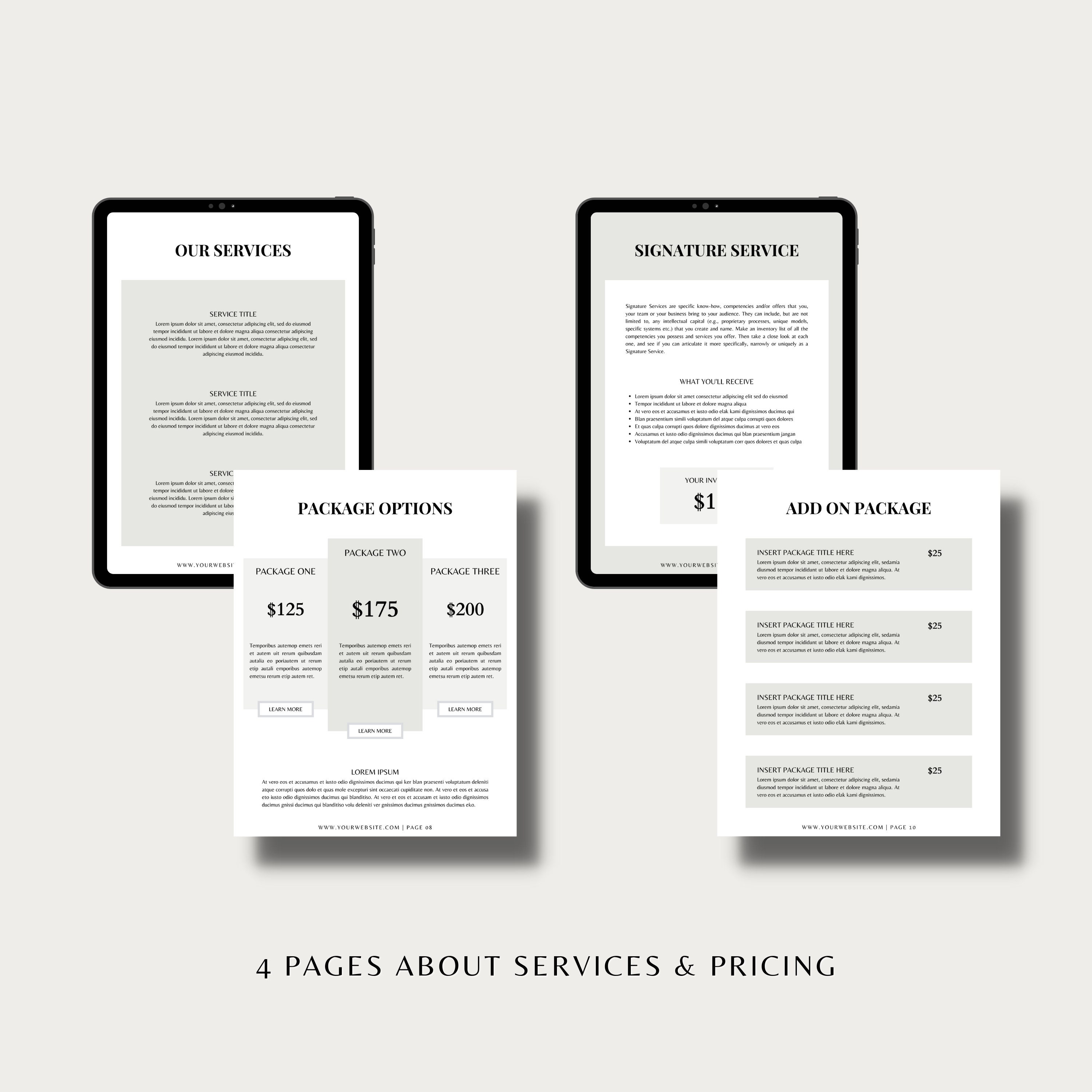 Services and Pricing Guide Template | Services & Pricing Portfolio ...