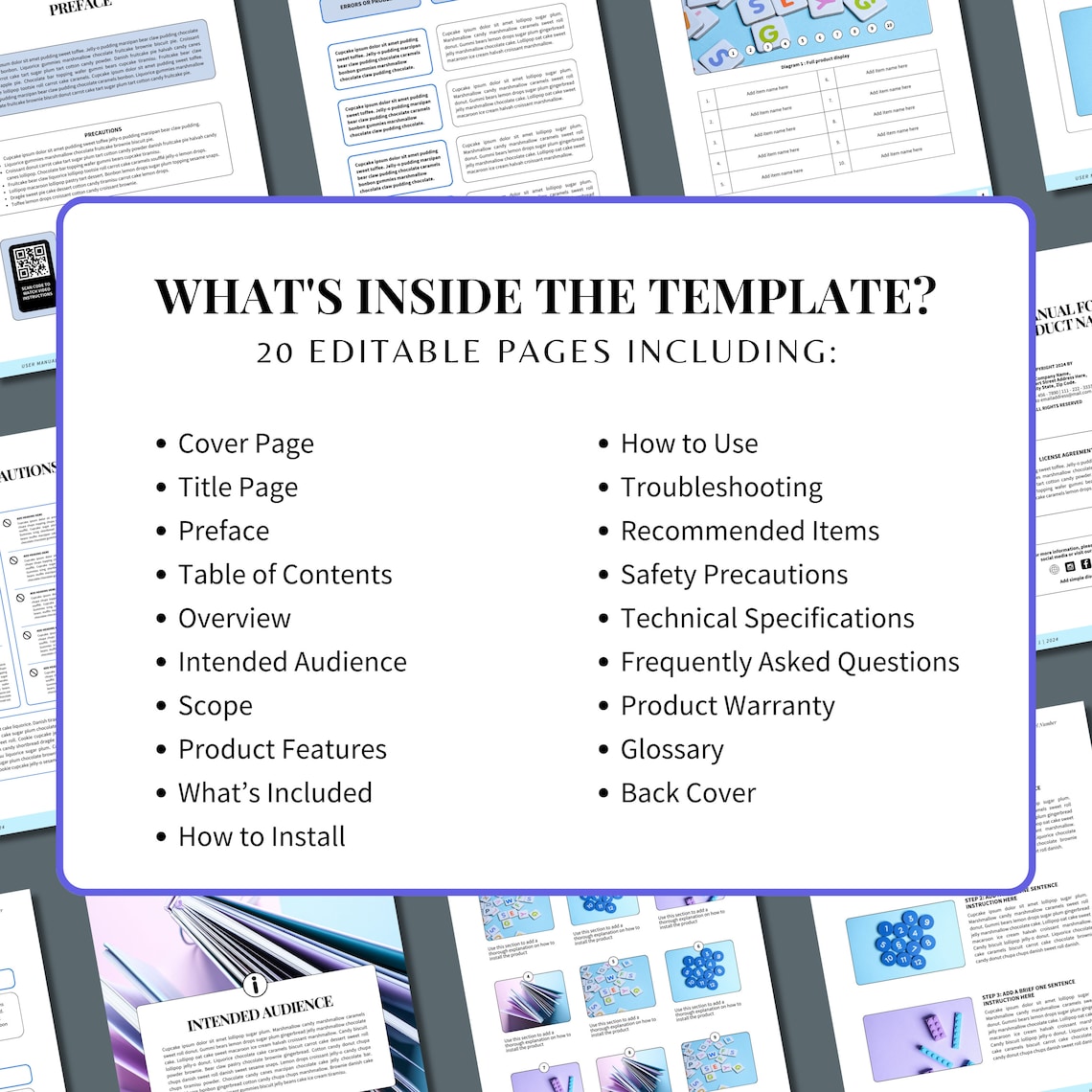 User Guide Template | User Manual Template | Product Instruction Manual ...