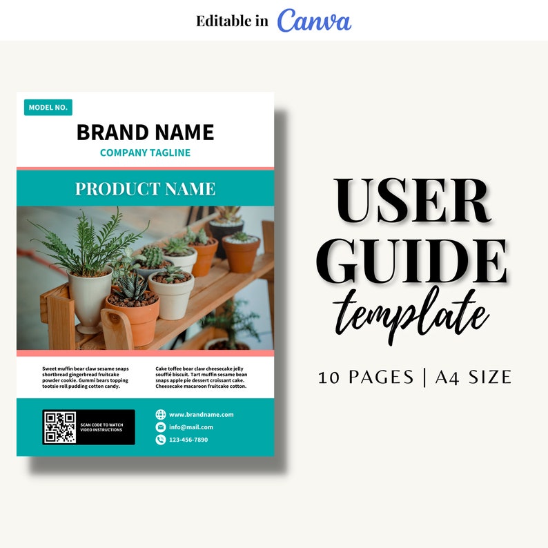 User Manual Template | Product Instruction Manual Template | User Guide ...