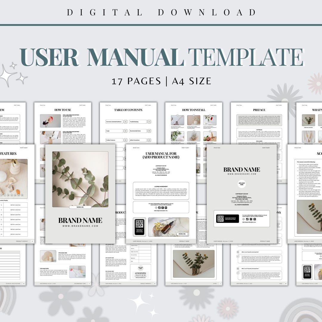 User Manual Template | User Guide Template | Product Instruction Manual ...