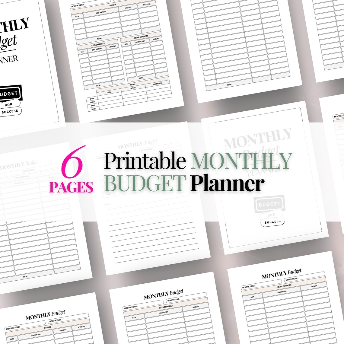 Monthly Budget Planner Printable Planner Monthly Income Planner Monthly ...
