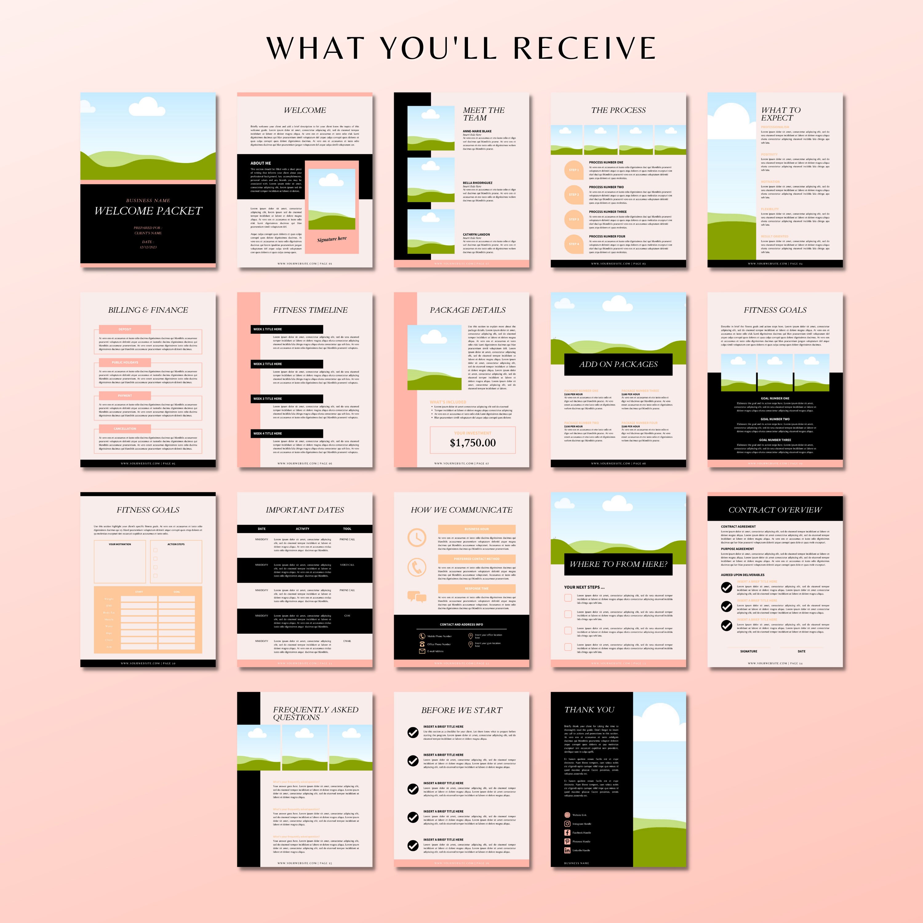 Fitness & Nutrition Client Welcome Pack Template | Fitness Client ...