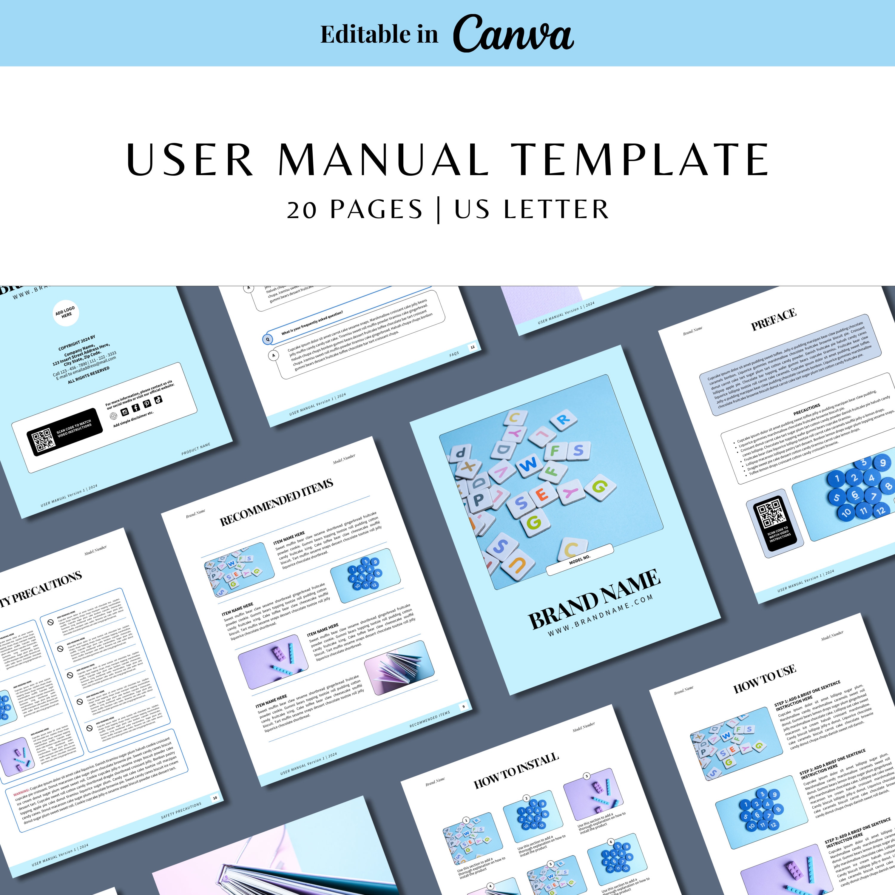 User Manual Template | Product Instruction Manual Template | User Guide ...