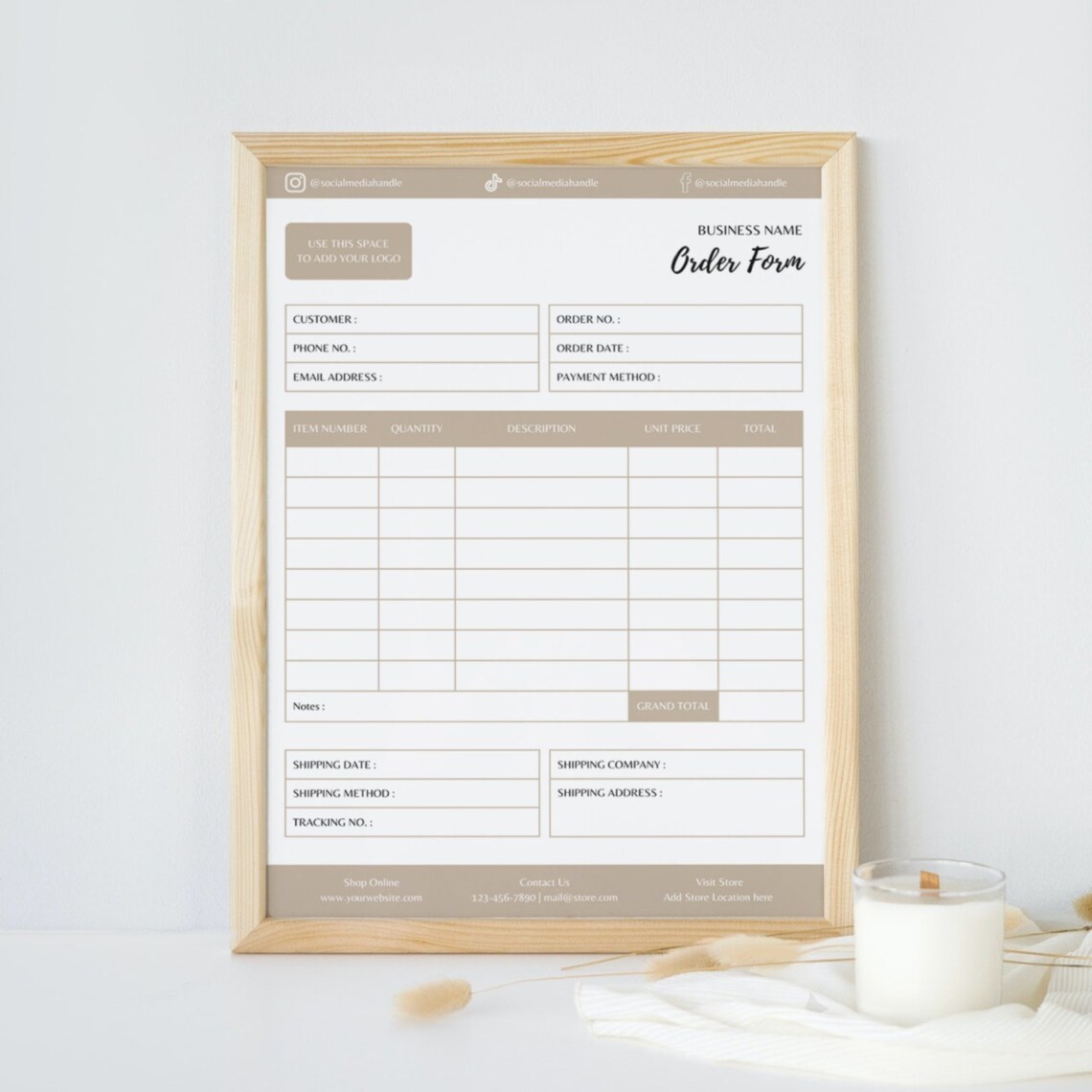 Order Form Template Order Form Template Printable Order Form Template ...