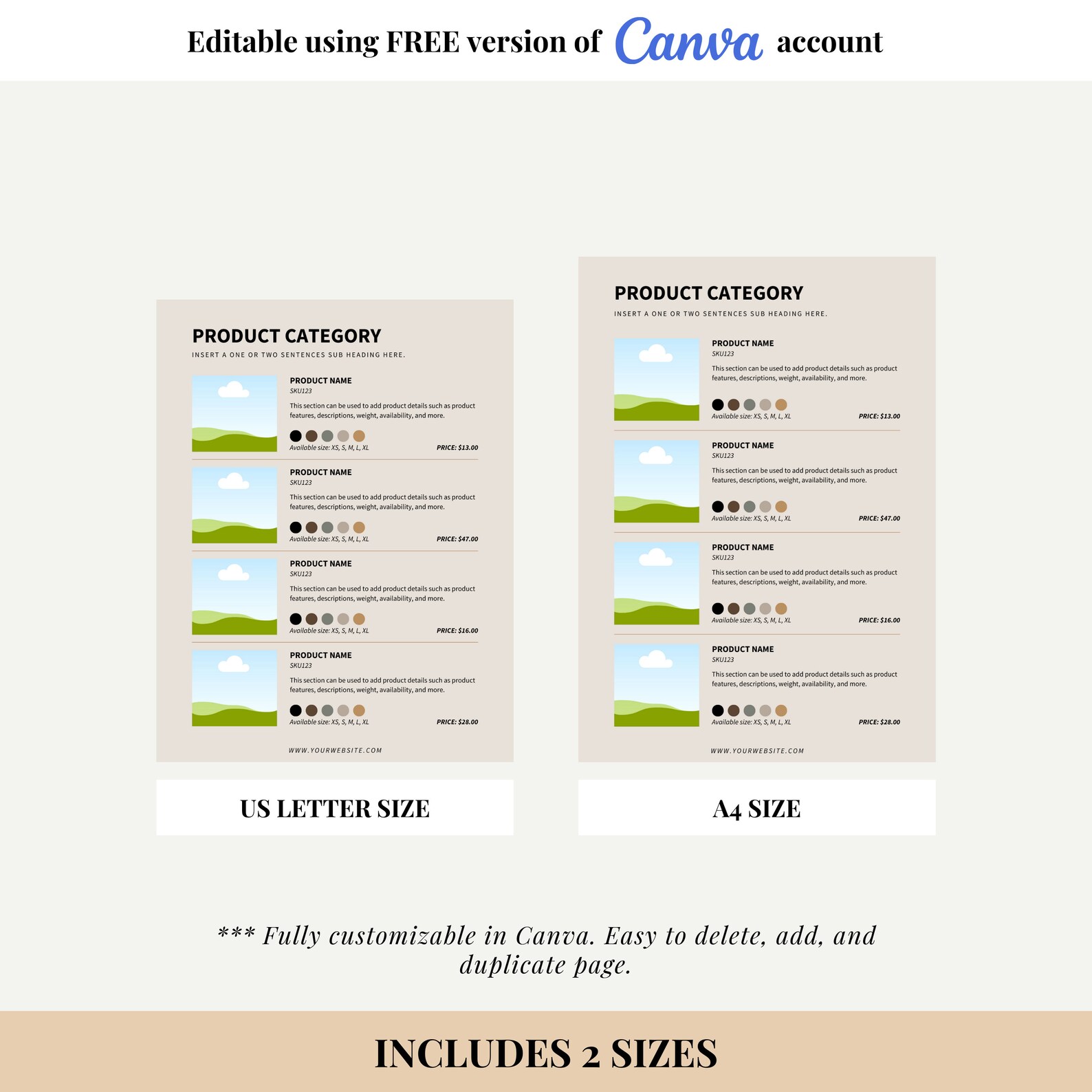 Line Sheet Template | Wholesale Line Sheet | Fashion Catalog Template ...