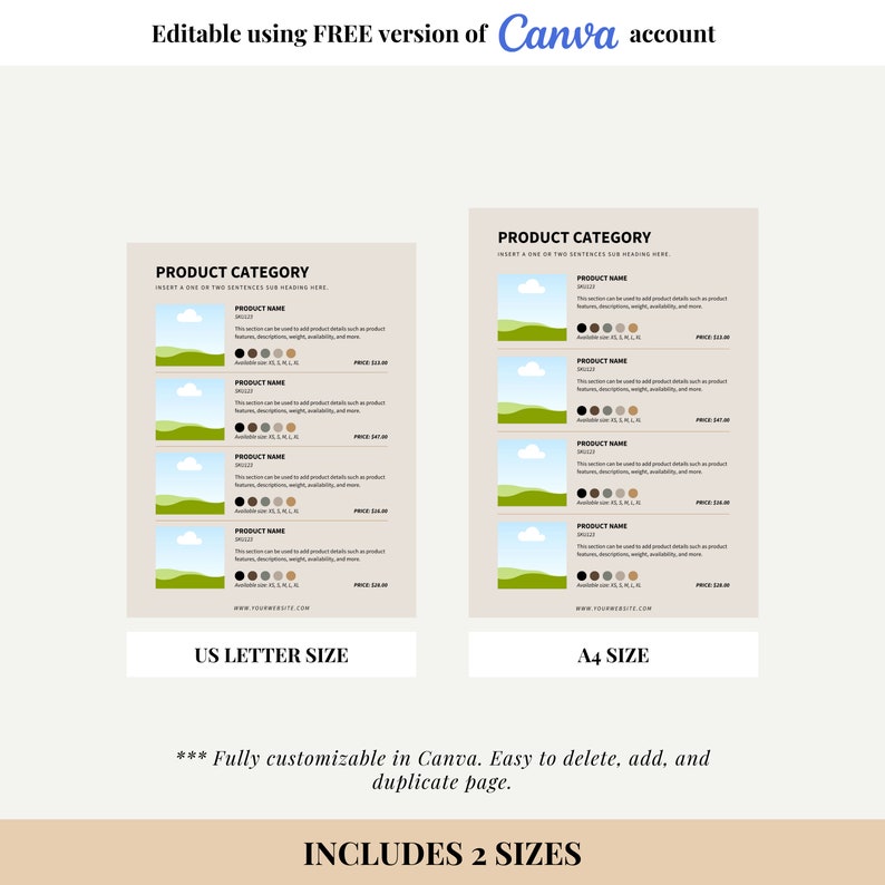 Line Sheet Template | Wholesale Line Sheet | Fashion Catalog Template ...