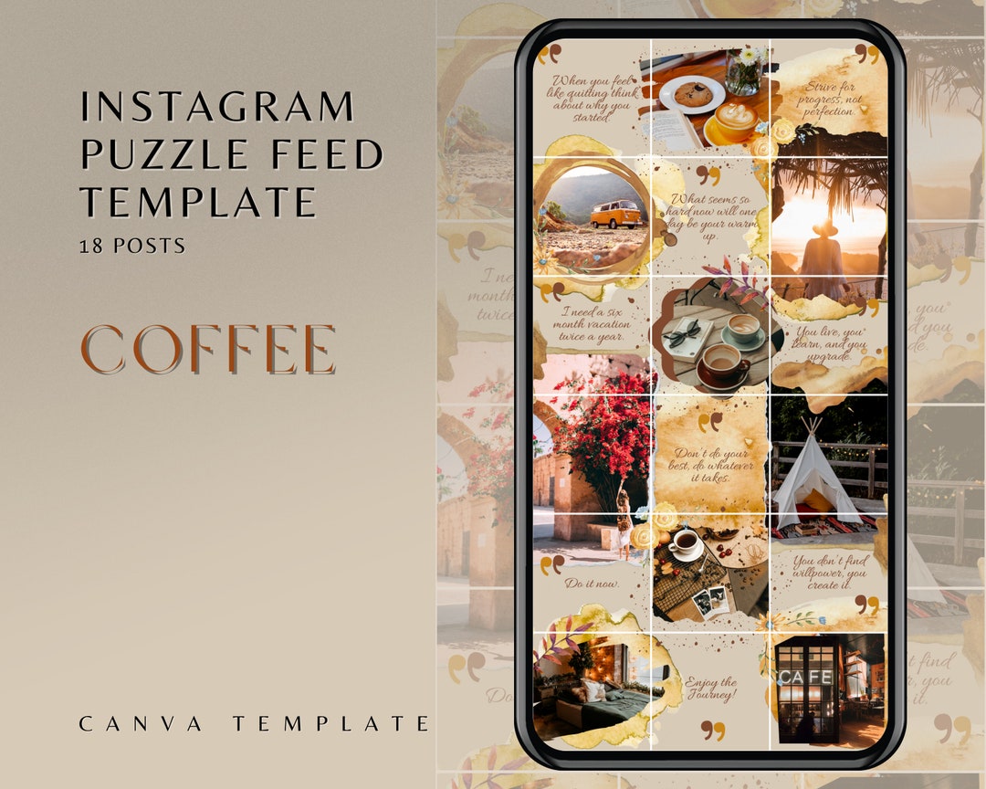 Instagram Puzzle Feed Template IG Puzzle Feed Canva - Etsy