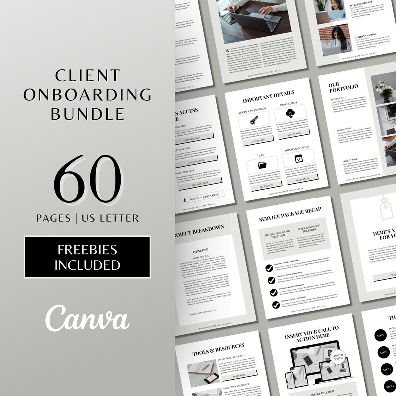 Client Onboarding Template Bundle Canva Template Client - Etsy
