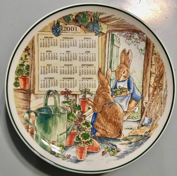 Peter Rabbit Calendar Plate New in Box 2001 Keepsake Gift. - Etsy