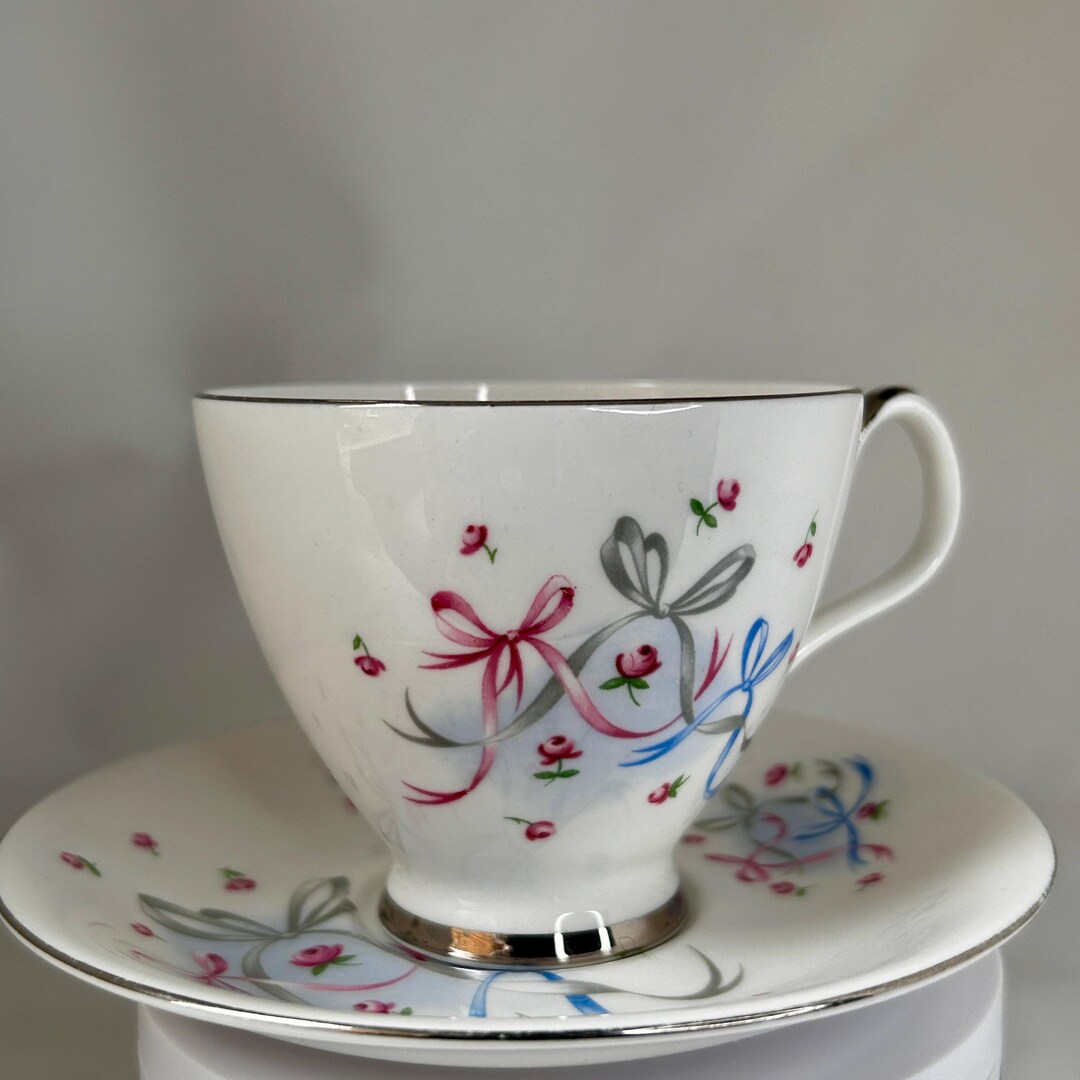 Vintage Royal Albert "buttons and Bows" Bone China Cup and Saucer Set ...