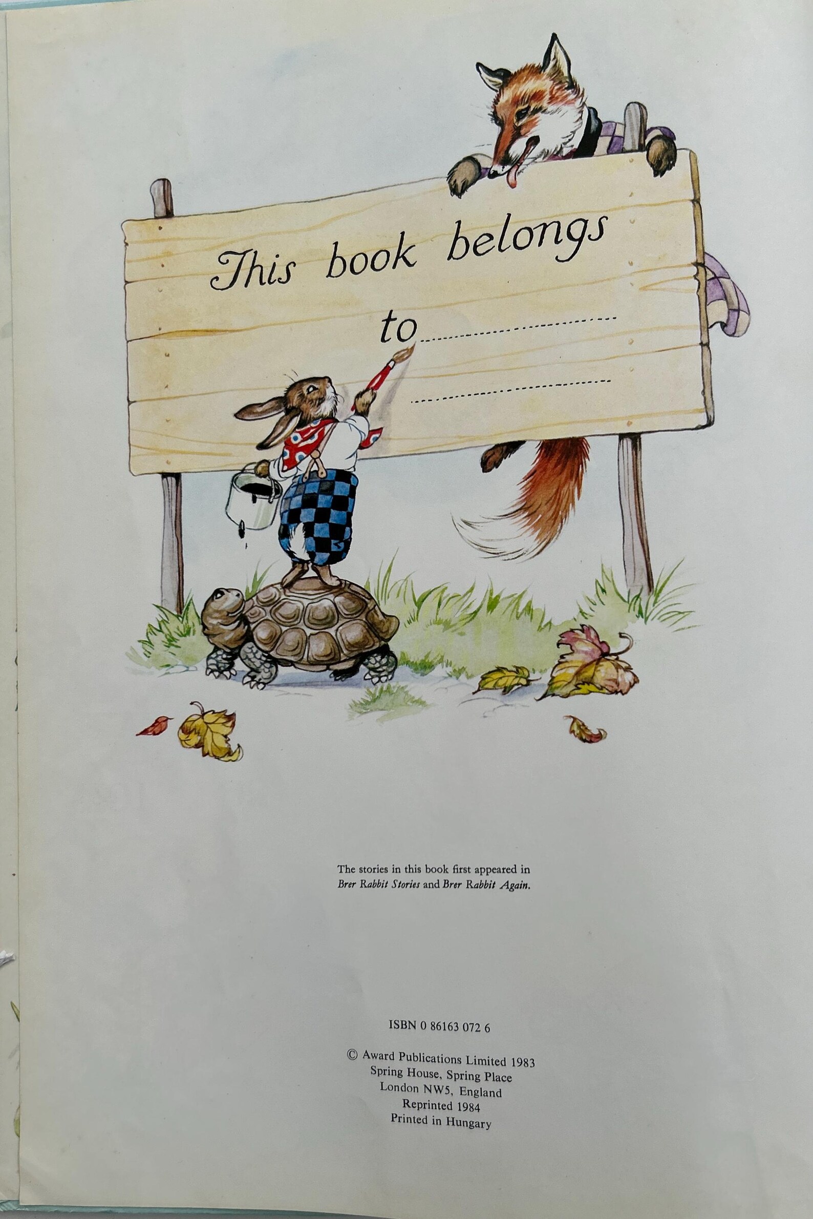 BRER RABBIT, my Big Book of Brer Rabbit Stories, Illustrated by Rene ...