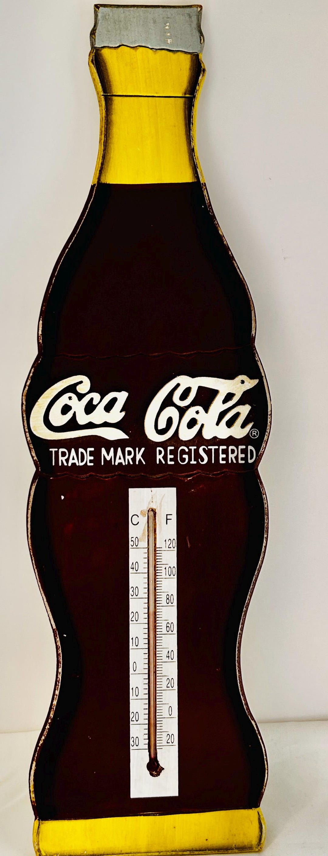 Vintage Coca Cola Bottle Thermometer, Wall Hanging Thermometer, Trade ...