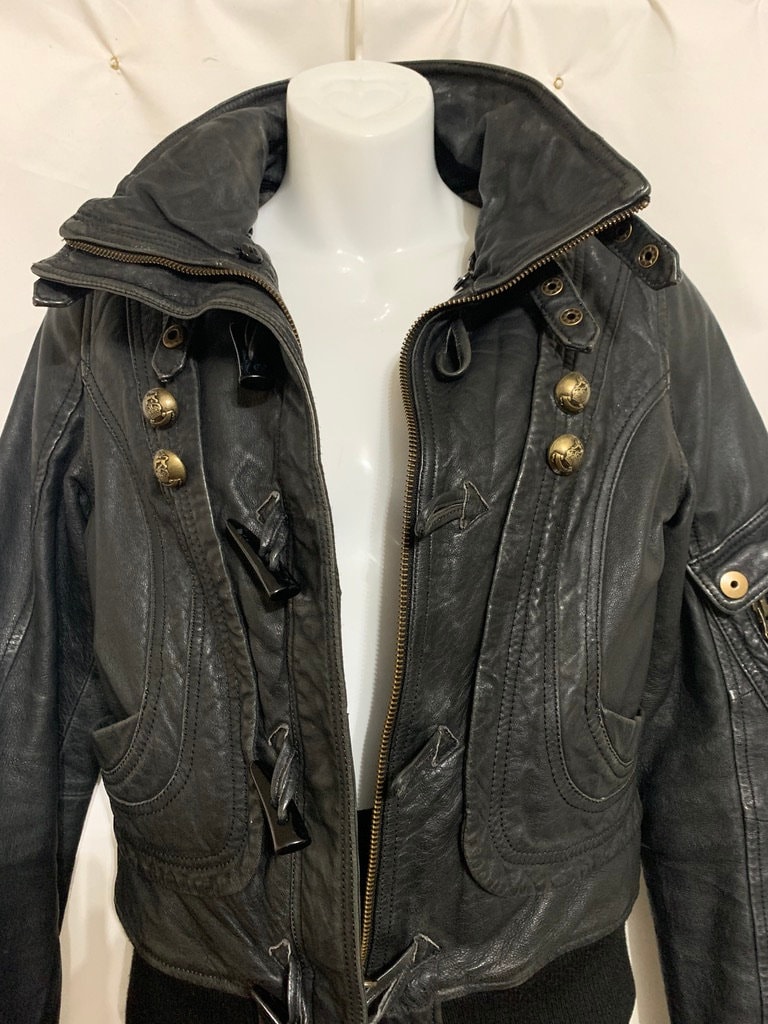 DANIER LEATHER Ladies Bomber Jacket Size XS Very Good - Etsy