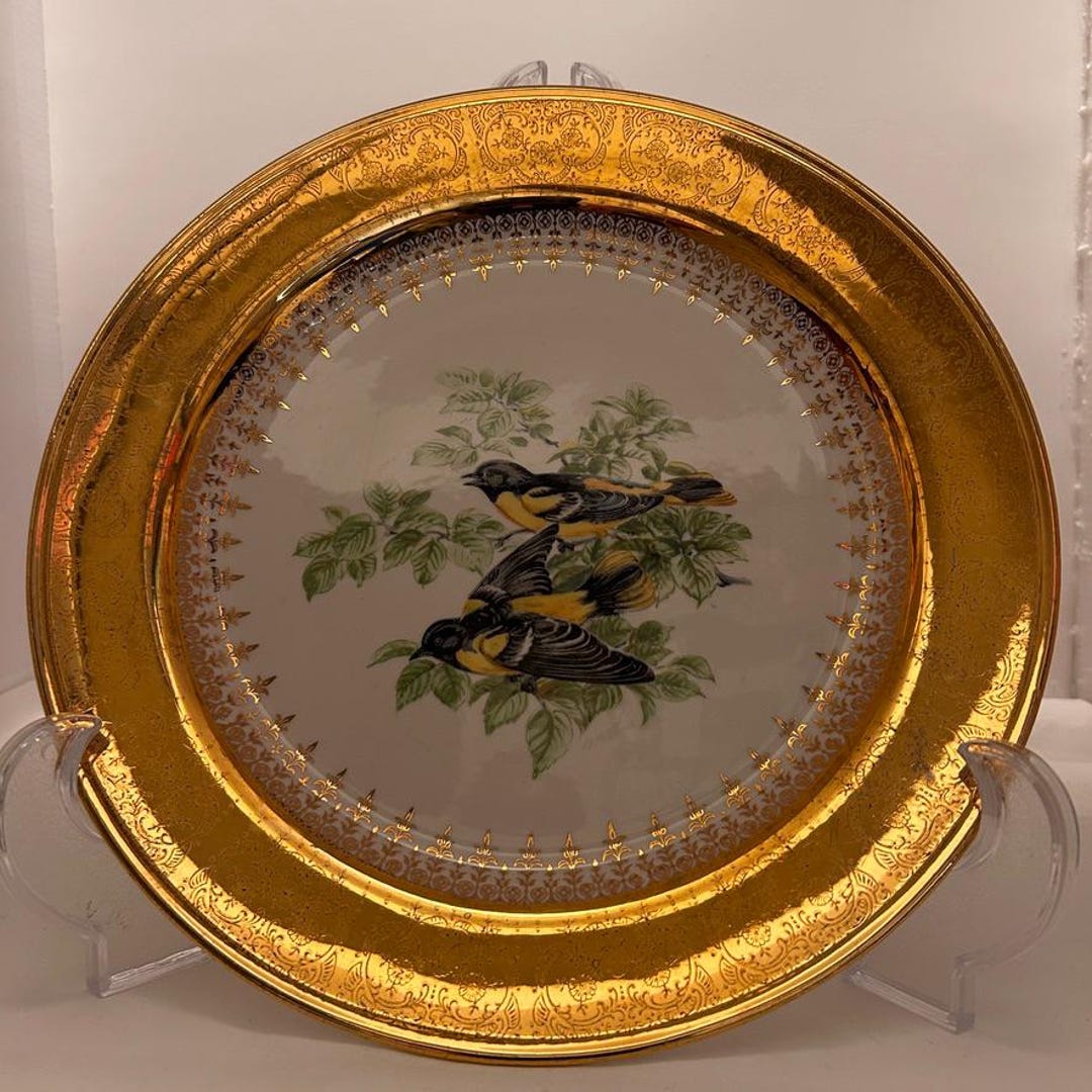 Vintage and Rare Nautilus China 22K Gold Rimmed Plate Decorated by ...