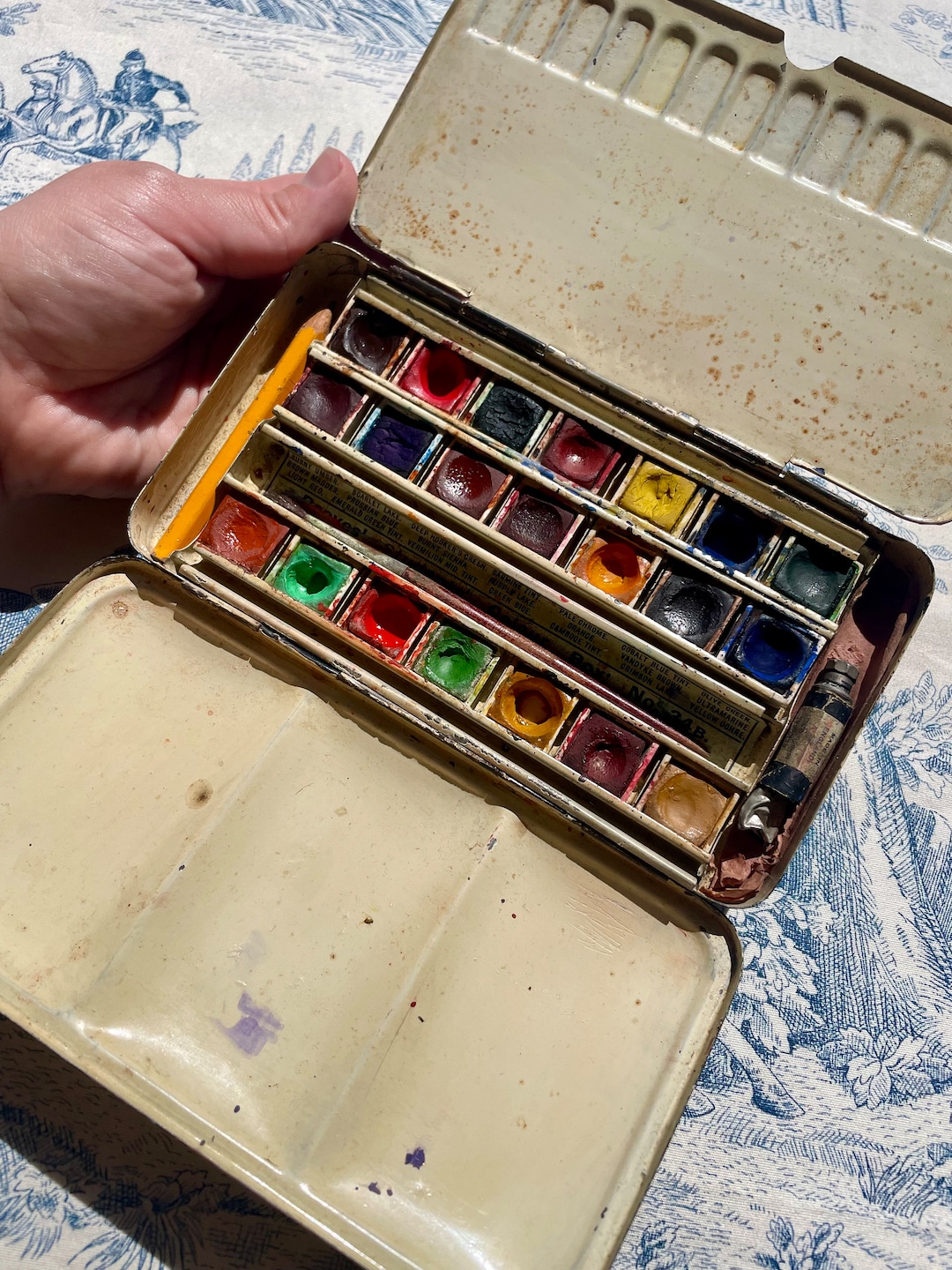 Antique Reeves Watercolour Box, Collectible Watercolor Plein Air Tin ...