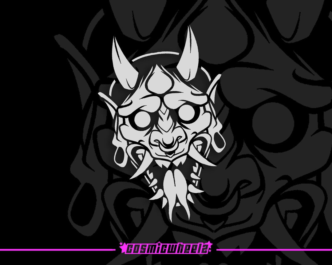 ONI MASK DECAL V2 Jdm Decal Oni Sticker Car Decals - Etsy