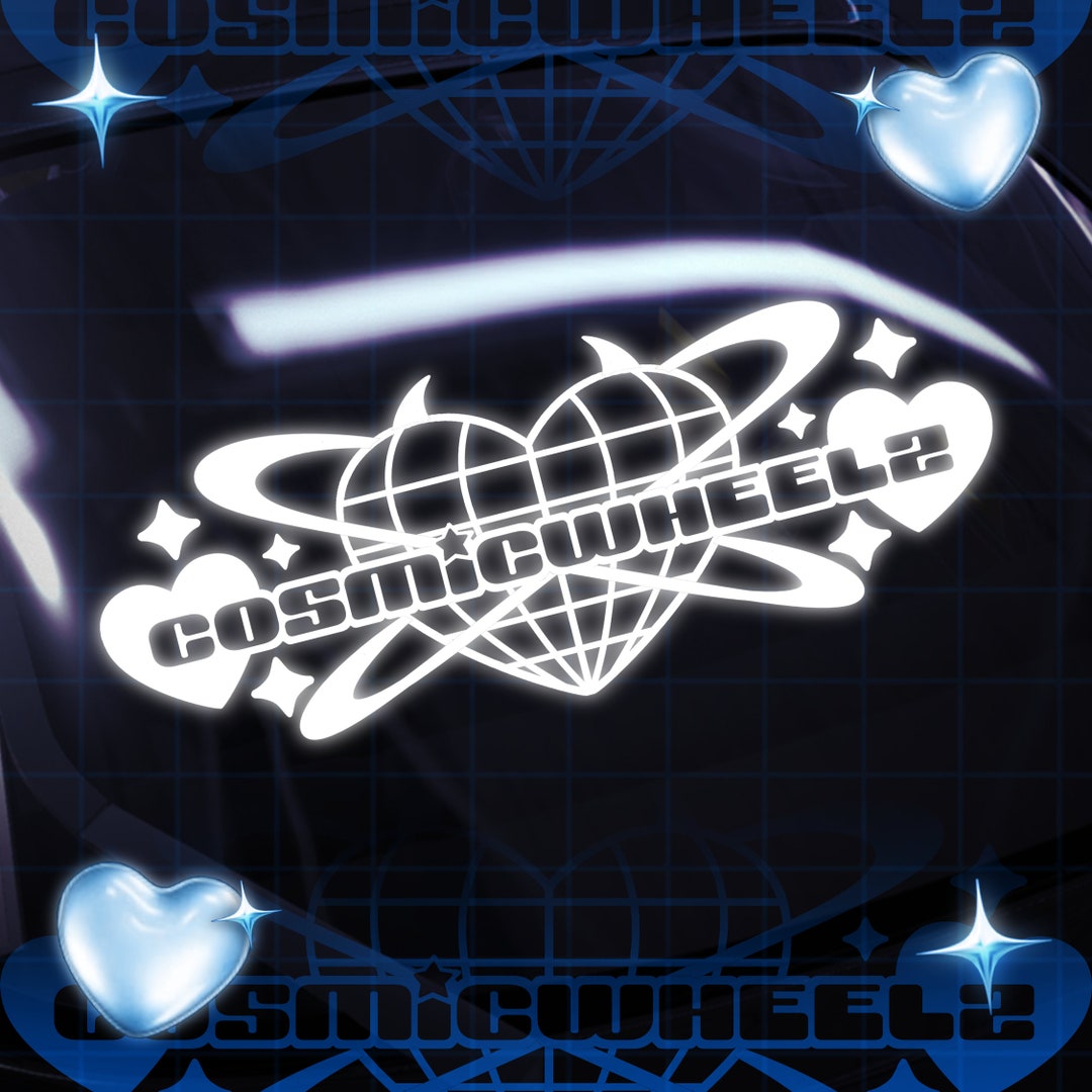 COSMICWHEELZ Y2k HEART BANNER | Jdm Decals | Car Banner | Car Sticker ...