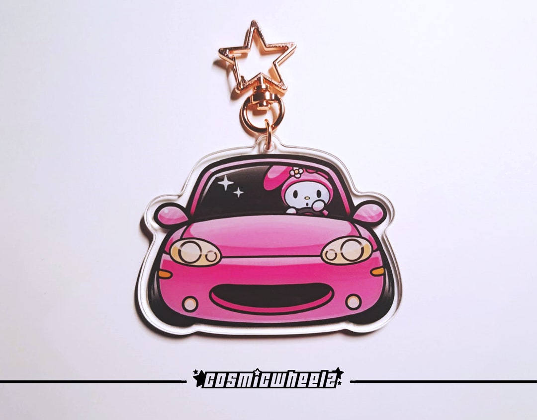 MY MELODY MIATA Key Chain Jdm Sanrio Kawaii Keychain Cute Car Key Chain ...