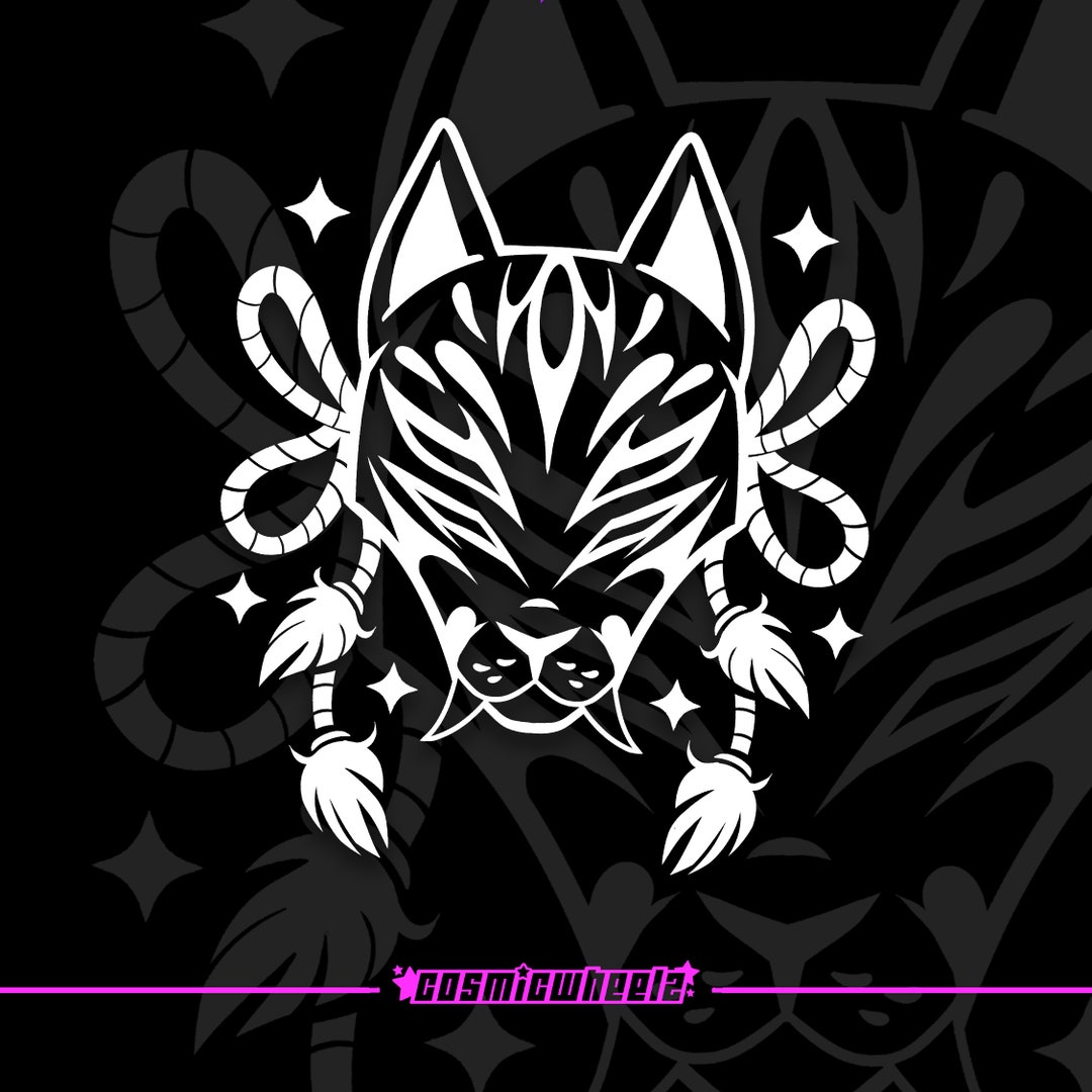 KITSUNE V2 BANNER Vinyl Decals Jdm Decals Fox Mask Car Sticker - Etsy