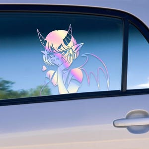 DEMON ANIME GIRL | Anime Waifu | Vinyl Decal | Car Decals - Etsy