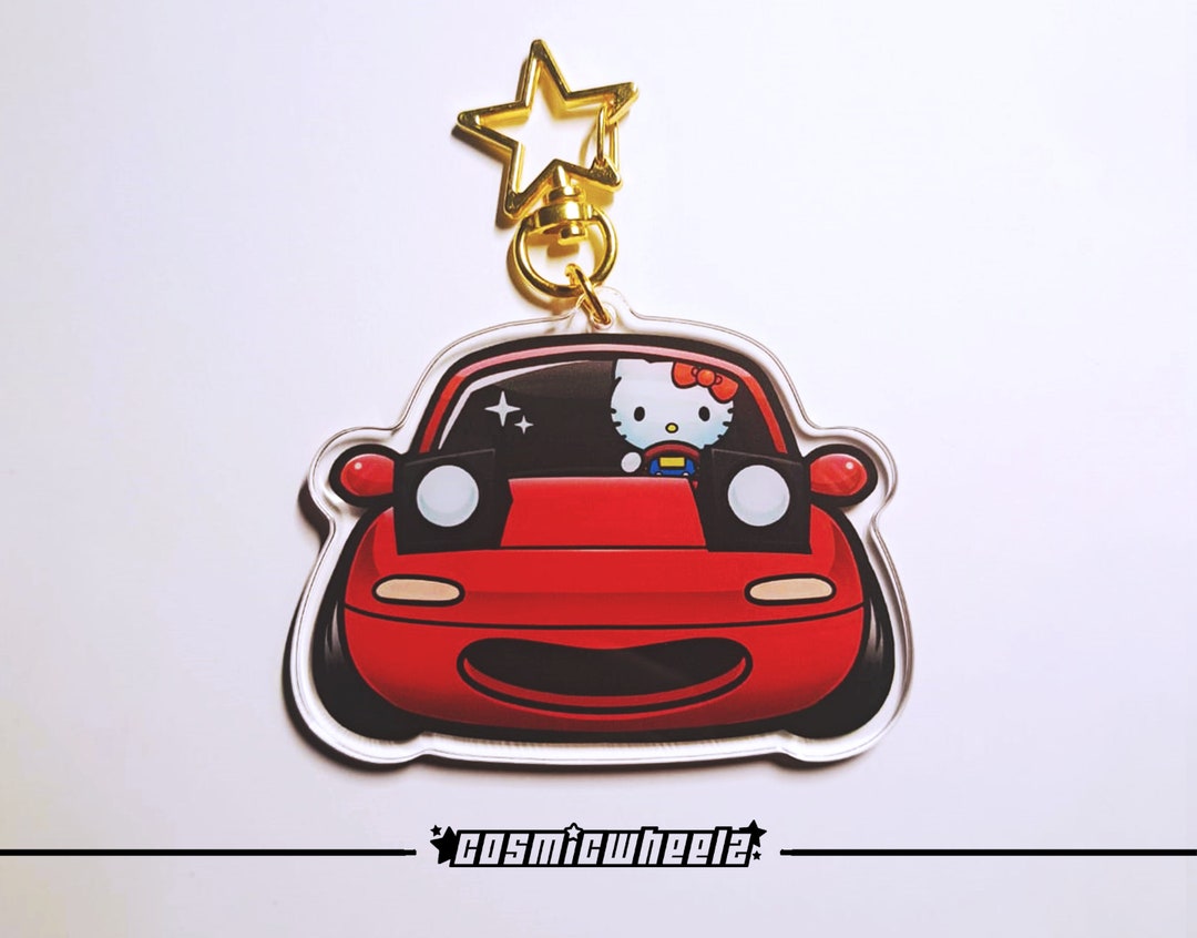 KITTY MIATA KEYCHAIN | Jdm | Car Key Chain | Kawaii | Sanrio | Gifts ...