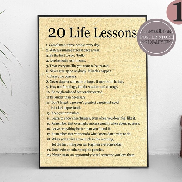 Life Lessons Wall Art - Etsy