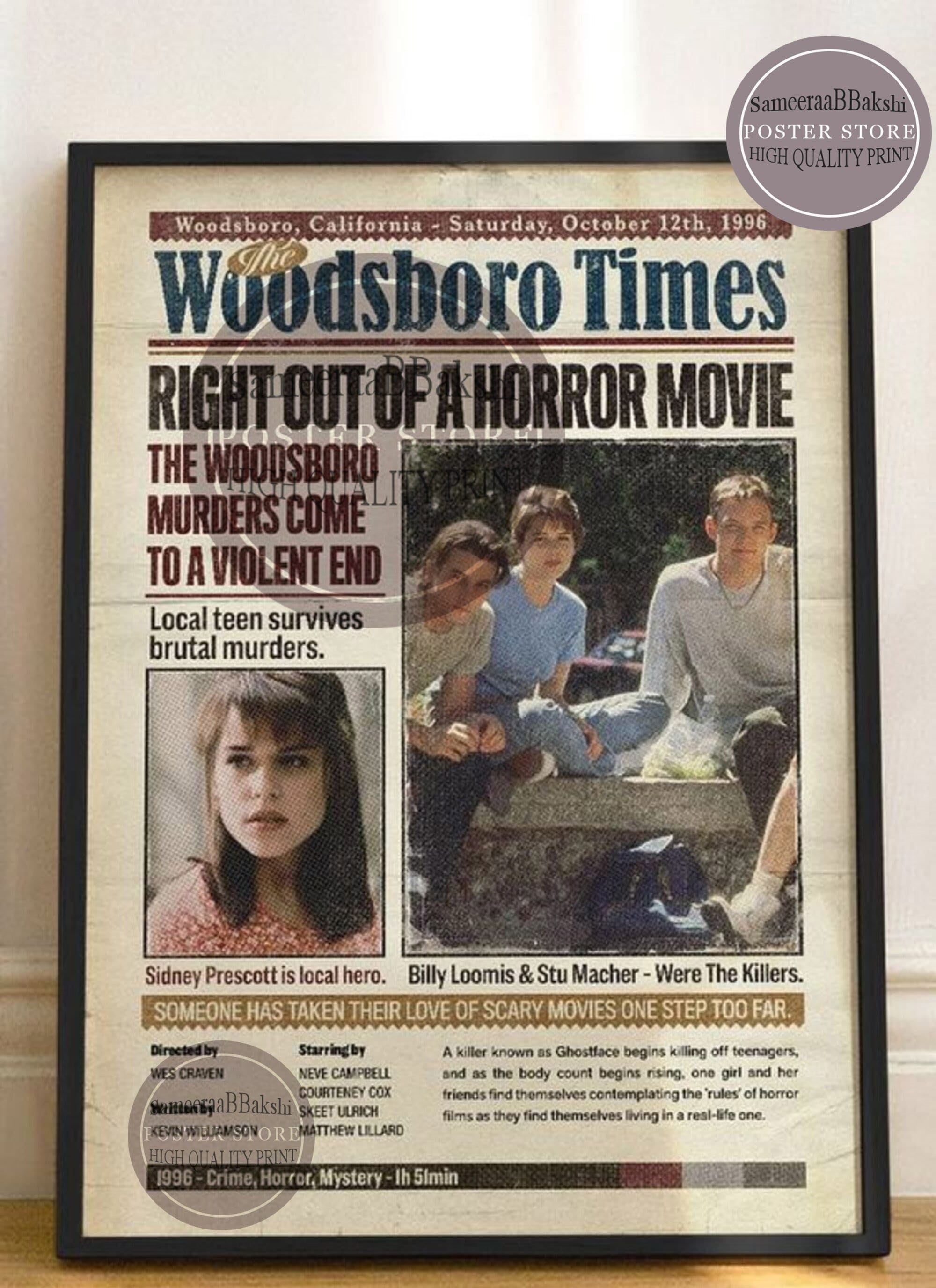 Scream Woodsboro Newspaper 90s Horror Slasher Movie Stu Macher - Etsy