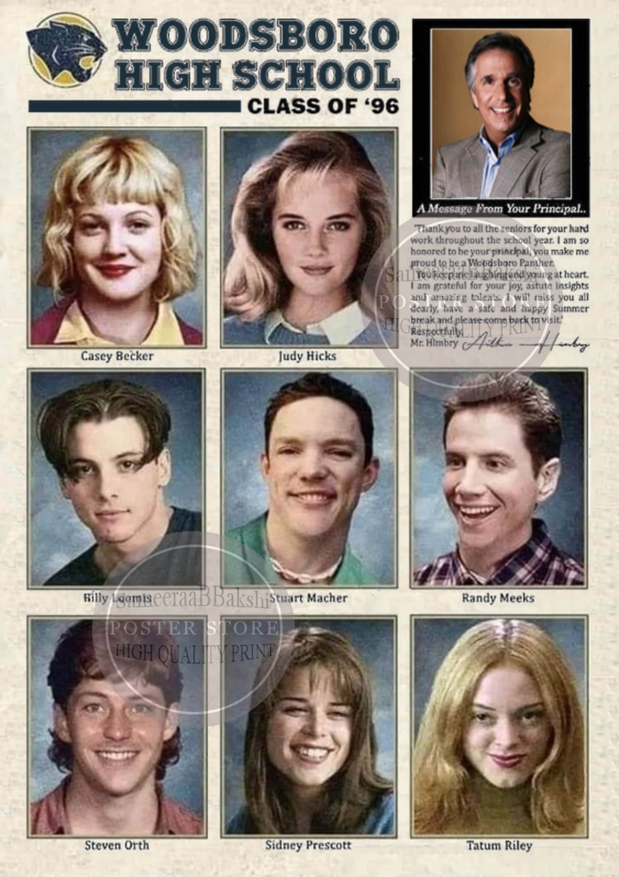 Scream Woodsboro High School Yearbook Poster Scream Movie - Etsy