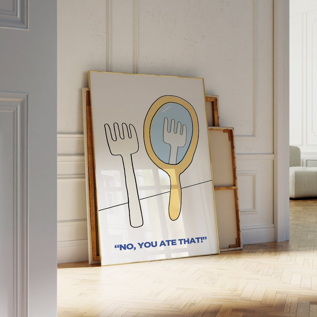 Fork Silverware Affirmation Funky Poster, Hand-illustrated Art Print ...