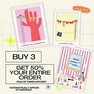 Coquette Cigarette Baby Blue Bow Poster, Hand-illustrated Balletcore ...