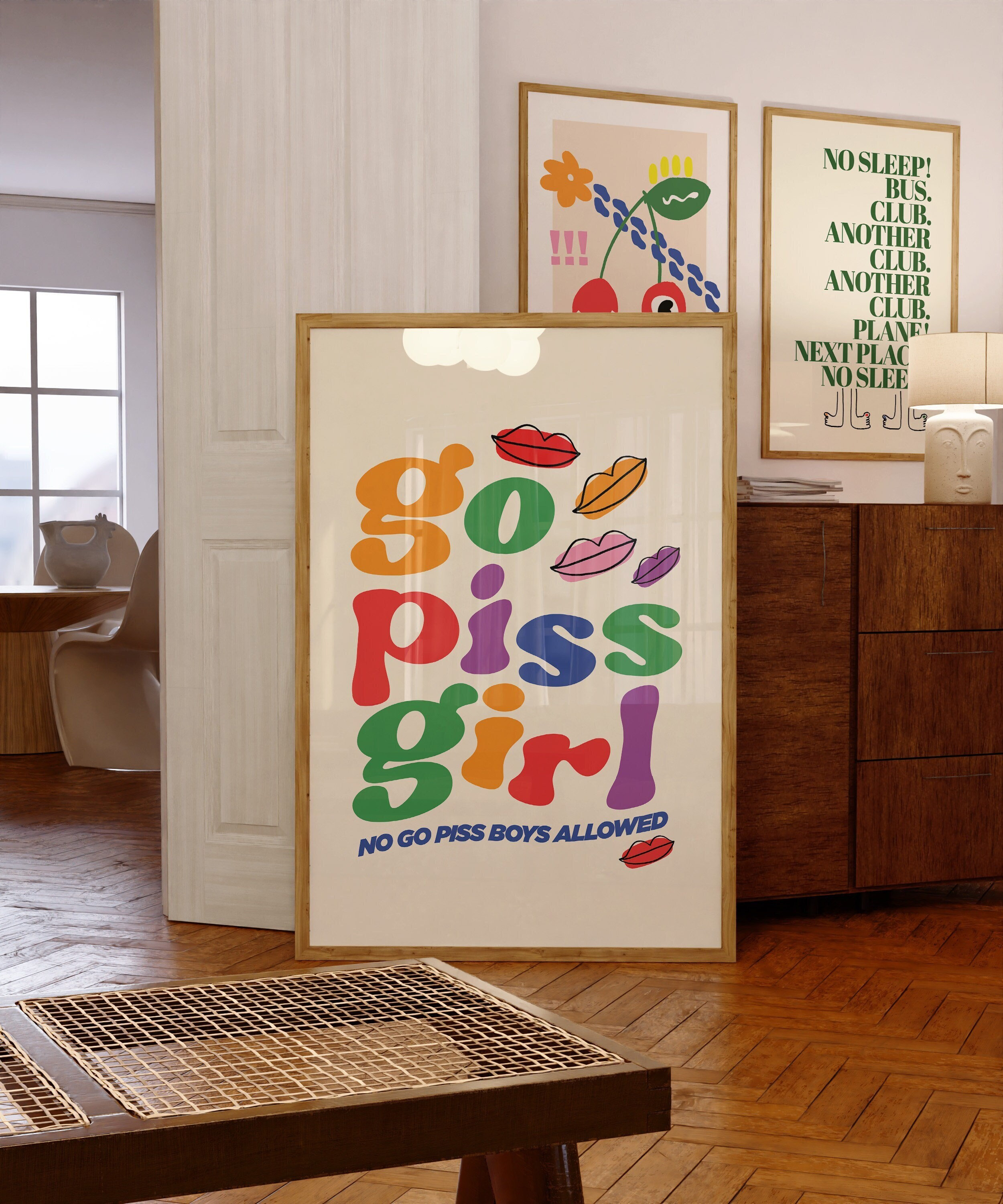 Go Piss Girl Wall Art: Trendy Aesthetic Decor Digital Print for Home ...