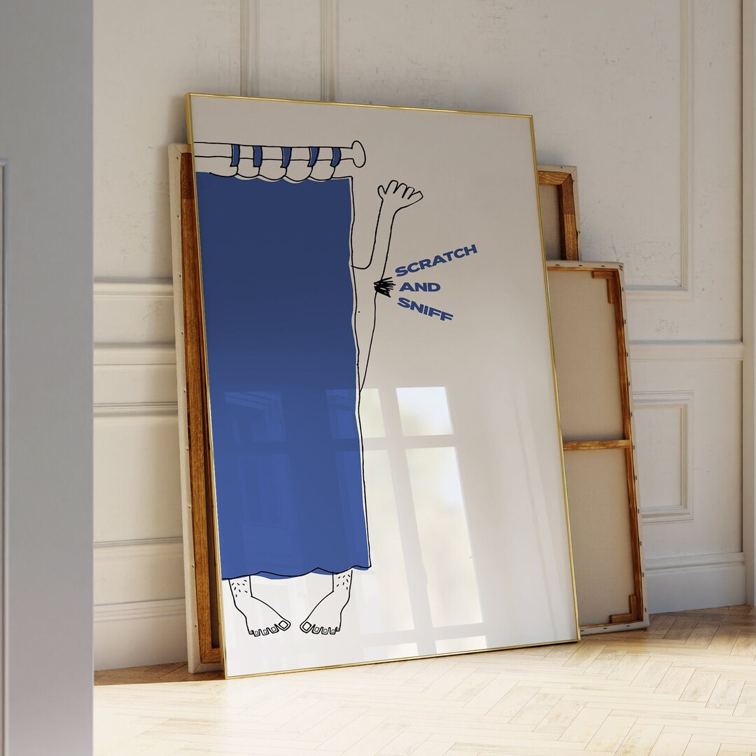 Kitschy Bathroom Art Poster, Funky Wall Art Print | Eclectic Wall Art ...