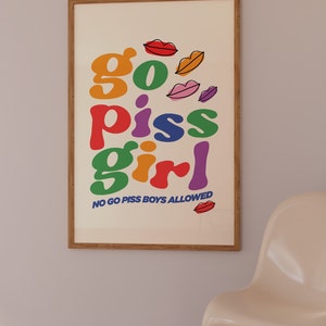 Go Piss Girl Wall Art: Trendy Aesthetic Decor Digital Print for Home ...