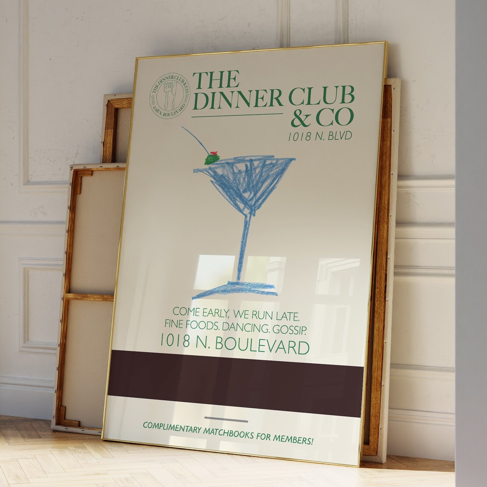 Martini Dinner Club Print, Hand-illustrated Supper Club Poster ...