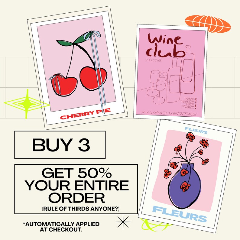 Red Cherry Art Poster,blue Bow Coquette Wall Art, Hand-illustrated ...
