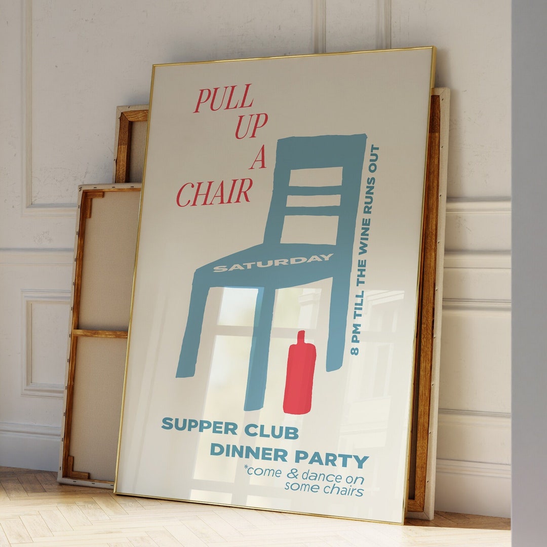 Supper Club Poster, Dinner Party Art, Hand-illustrated Dinner Club ...
