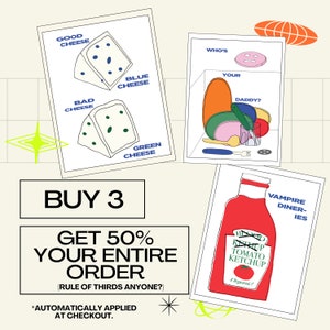 Cheese Art Poster, Funky Hand-illustrated Wall Art Print | Kitchen ...
