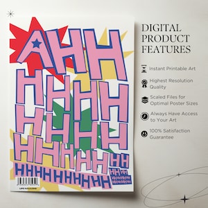 Ahhhhhh Art Poster, Funky Wall Art Print | Trendy Wall Art, Cool ...