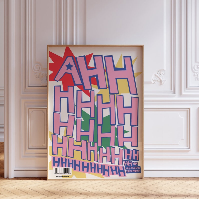 Ahhhhhh Art Poster, Funky Wall Art Print | Trendy Wall Art, Cool ...