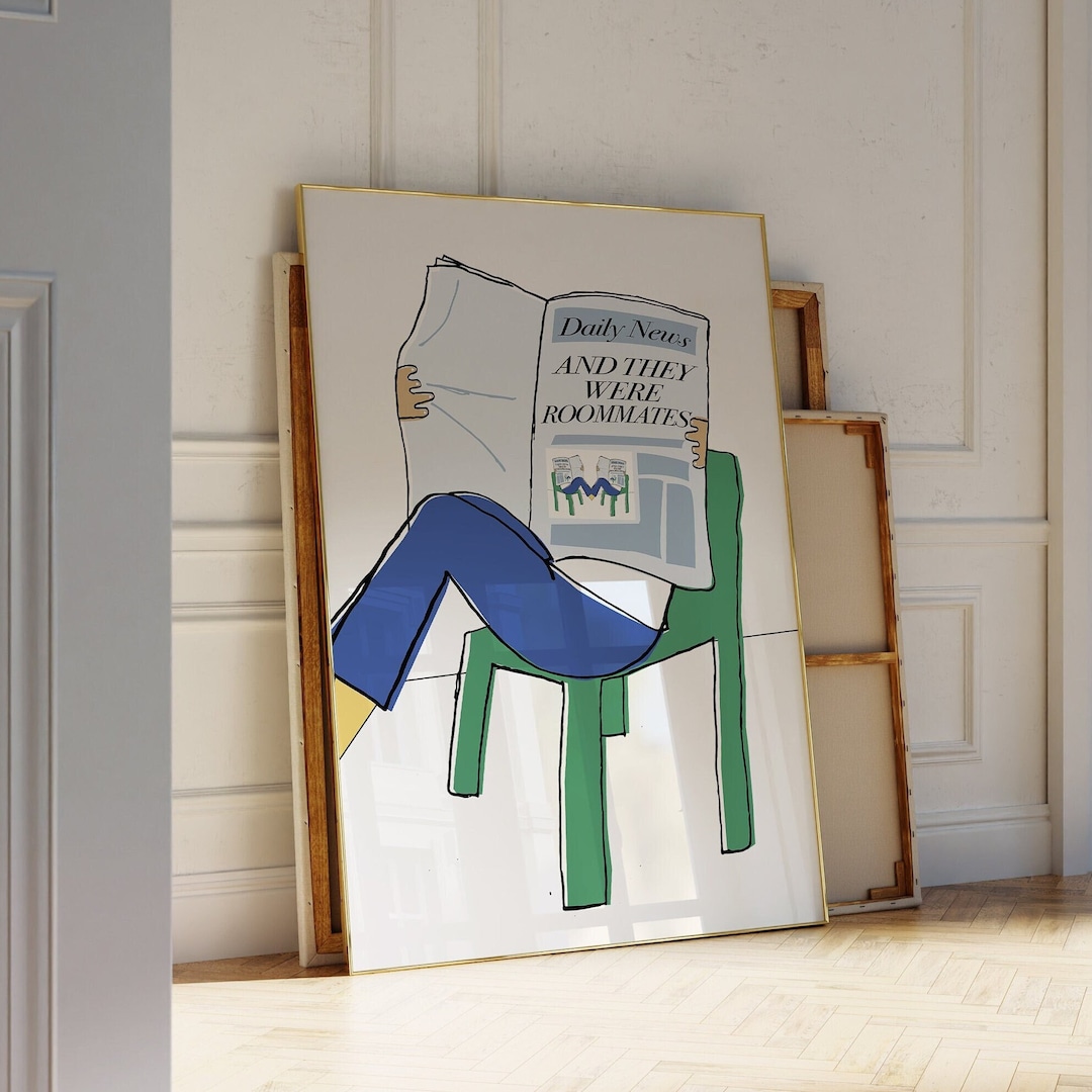 And They Were Roommates Art Poster, Meme Wall Art, Hand-illustrated ...