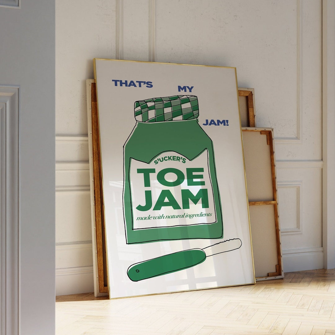 Toe Jam Art Poster, Funky Hand-illustrated Wall Art Print | Kitchen ...