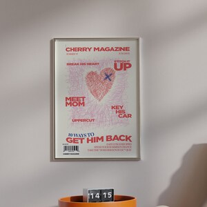 Olivia Poster, Red Cherry Magazine Wall Art, Hand-illustrated | Trendy ...