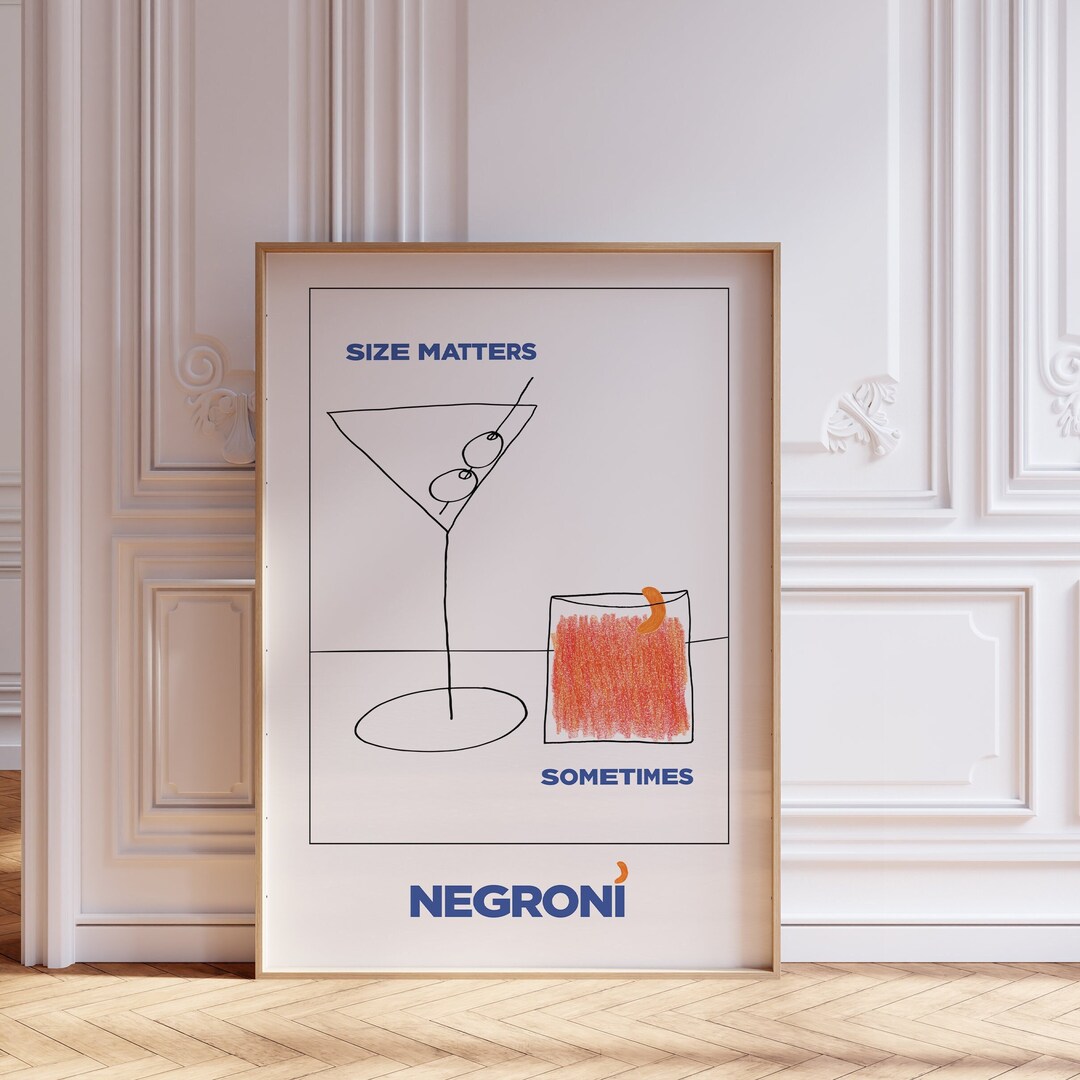 Negroni Poster, Cocktail Illustration Print, Negroni Gift Idea ...